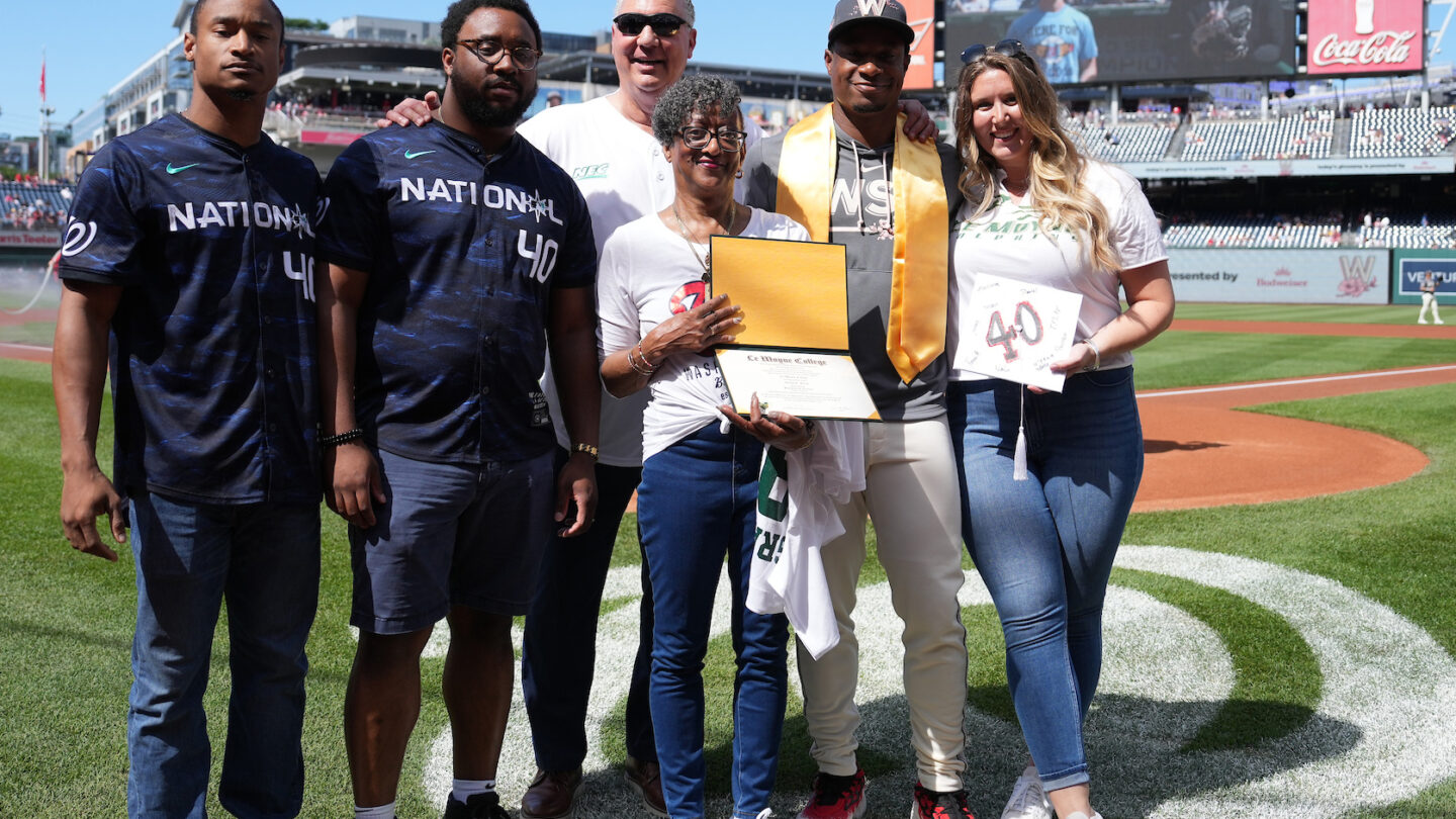 Josiah Gray '24 Presented With Diploma Before Nationals Game - Le Moyne ...